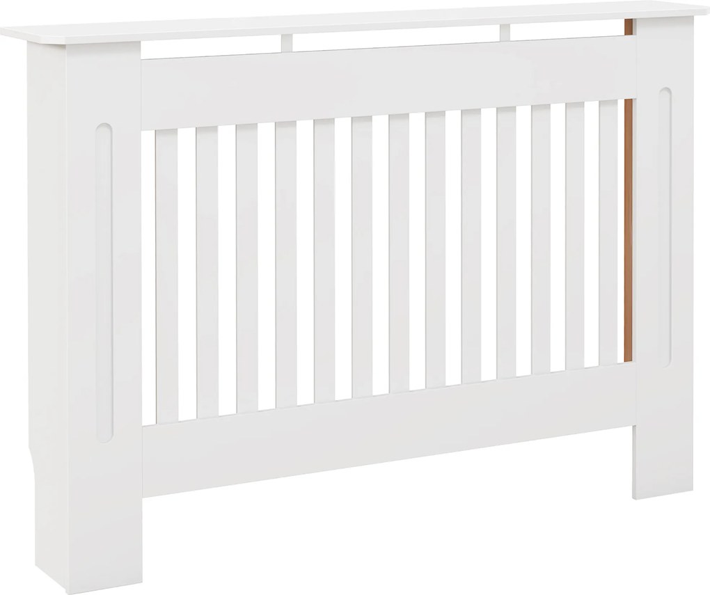 HOMCOM Kryt Radiátoru Moderní Kryt Radiátoru z MDF pro Obývací Pokoj a Ložnici 112x19x81cm Bílý