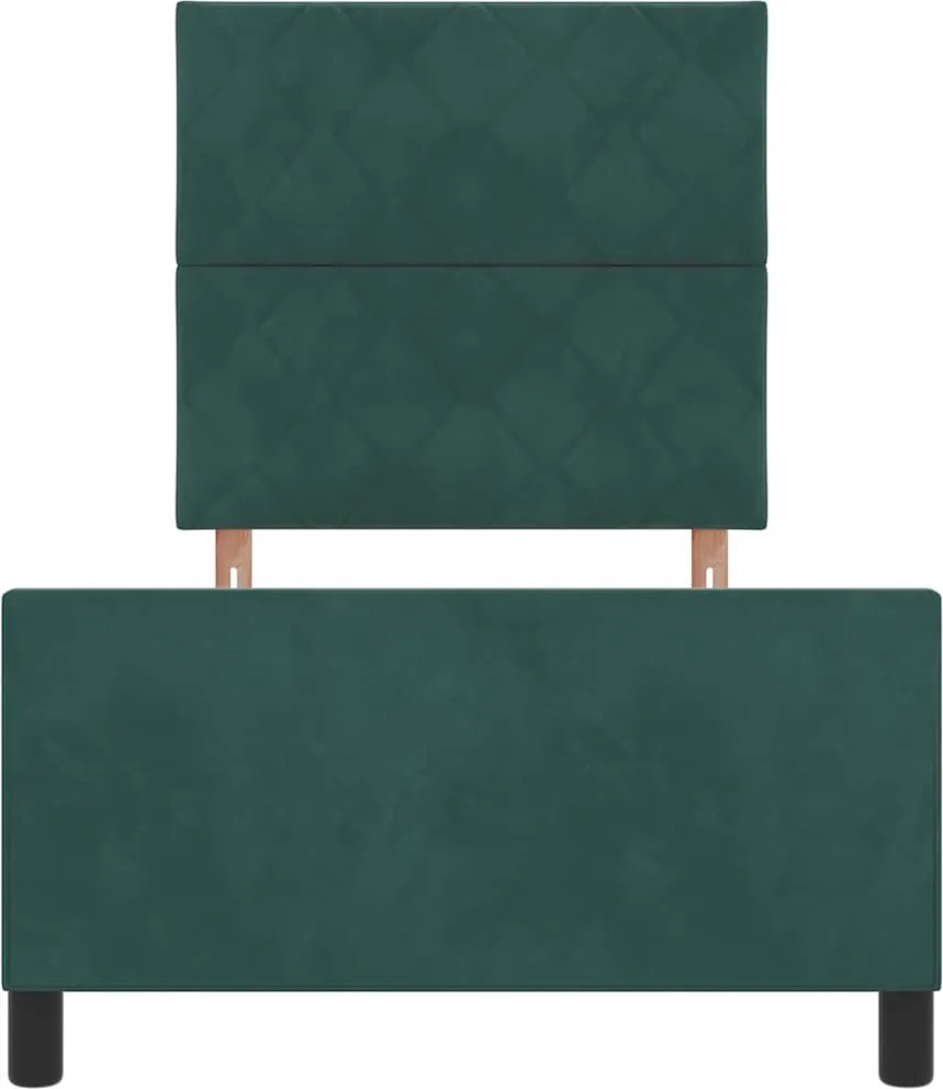 Postel s boxspringem s čelo Tmavě zelená 90 x 200 cm samet 3344984