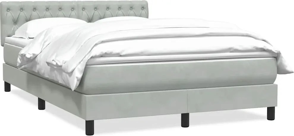Box spring postel s matrací světle šedá 160x210 cm samet 3316503