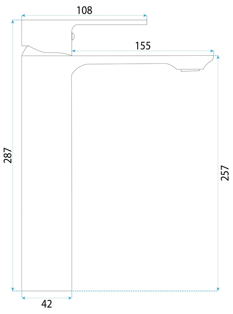 Rea Drop, vysoká umyvadlová baterie h-287, zlatá matná, REA-B4637