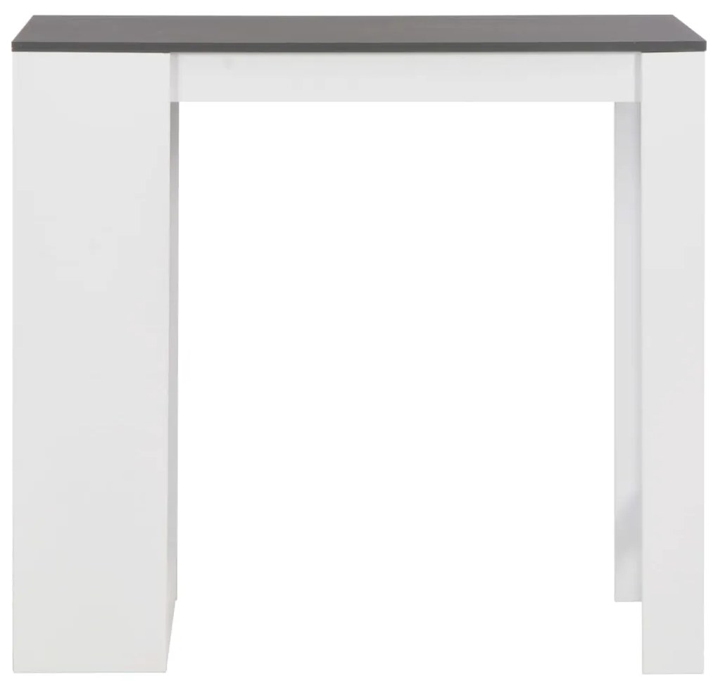 vidaXL 280216 Marketos Bar Table with Shelf White 110x50x103 cm