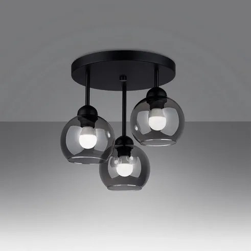 Lustr SOLLUX ALINO 3 černý E27 3x60W bez žárovky SL.1140