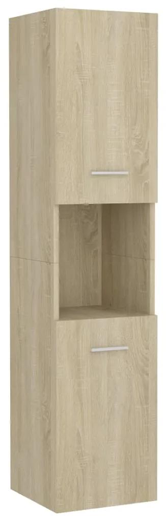 5dílný set koupelnového nábytku - s baterií a zrcadlem - 90 cm - dřevotříska | dub sonoma