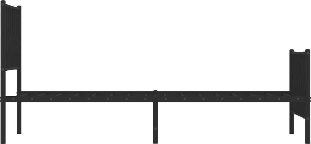 vidaXL Kovový rám postele s hlavovým a nožním čelem 100 x 200 cm [374450] Barva: Černá