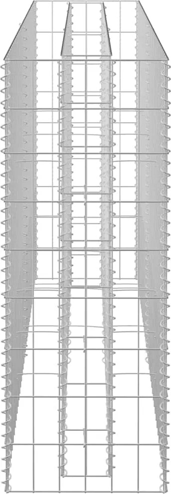 Gabionový vyvýšený záhon pozinkovaná ocel 180 x 30 x 90 cm 145635