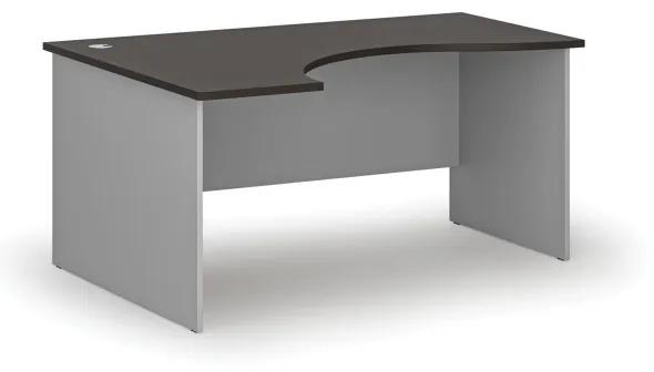 Ergonomický kancelářský pracovní stůl PRIMO GRAY, 1600 x 1200 mm, levý, šedá/wenge
