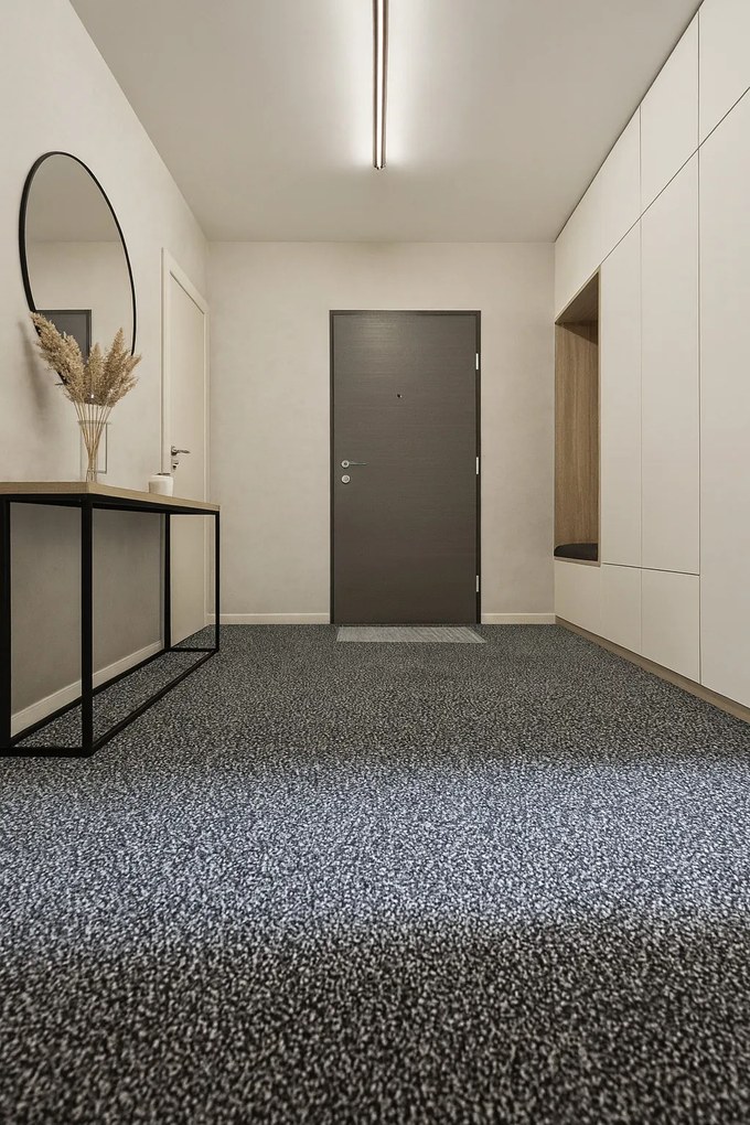 Rinos bv, Čistící zóna Merate grey, na míru, šíře 1,3m, šedá, pvc, chodba / předsíň