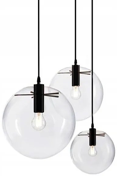 Toolight - Závěsné svítidlo Lassi 20+25+30 cm APP309-3C, černá, OSW-00341