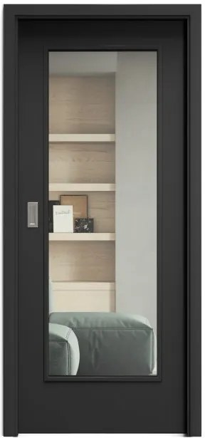 SAPELI ELEGANT KOMFORT M40 - CPL LAMINÁT - POSUVNÉ DVEŘE VČ. ZÁRUBNĚ - Černá grafit Průchozí šířka (cm): 60, Průchozí výška (cm): 197
