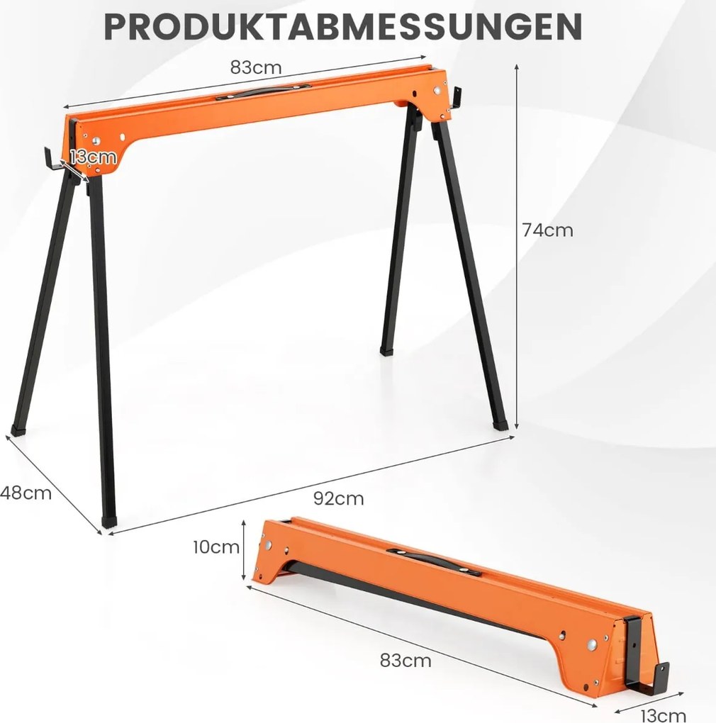 Costway Kompaktní stojan na elektrické nářadí 2 Pack skládací pila Horses