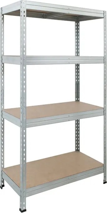 Regál 150x70x30 cm zinkovaný 4-policový, nosnost 700 kg, RIVET