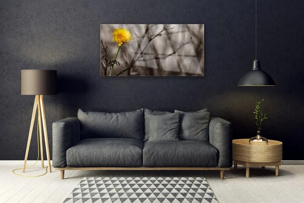 Obraz na skle Větev Květ 125x50 cm