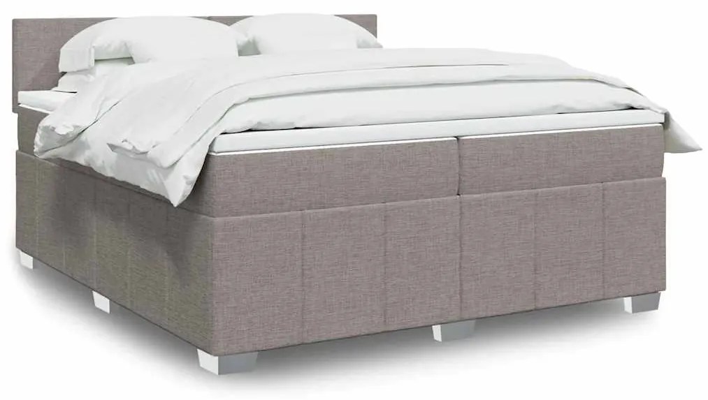 Box spring postel s matrací taupe 200x200 cm textil 3289472