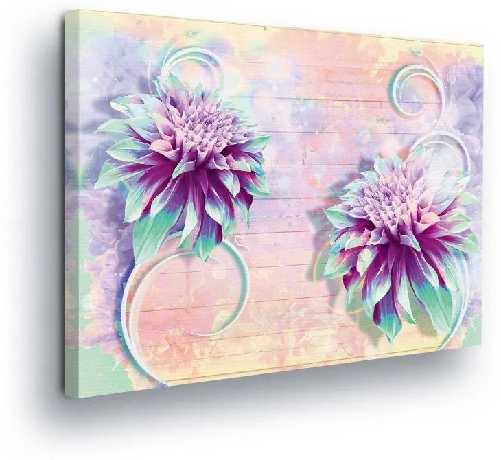 GLIX Obraz na plátně - Magické Fialové Květy 80x60 cm