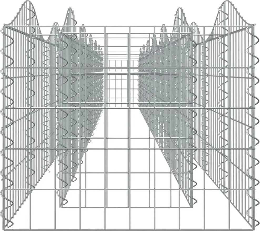 Klenutý gabion vyvýšený záhon 600x50x50 cm pozinkované železo 153544