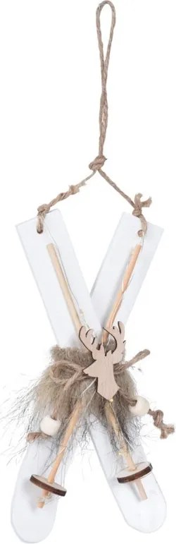 Závěsné lyže s LED – bílé 21 cm
