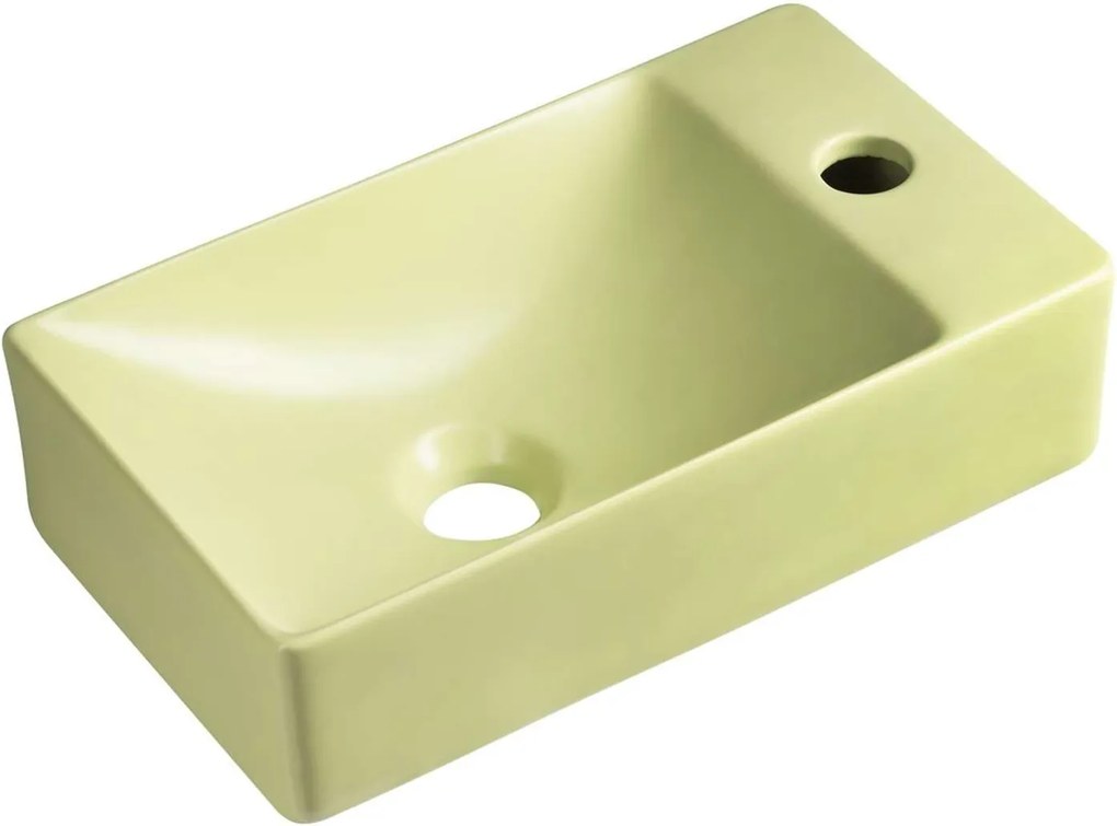 Sapho Small - Umývátko Margitha 38x22 cm, bez přepadu, otvor pro baterii, pistáciová MGT38223