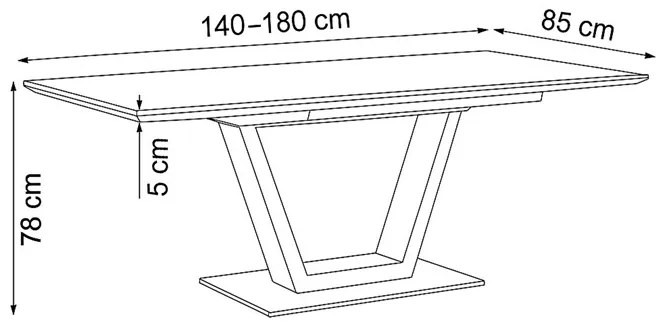 Jídelní stůl rozkládací 160-210x90 cm, mdf HT-D1931 WT