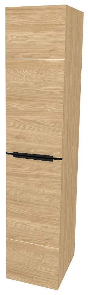 Mereo Mereo, Mailo, koupelnová skříňka vysoká 170 cm, černé madlo, Multidecor, CN594LPBDUO1