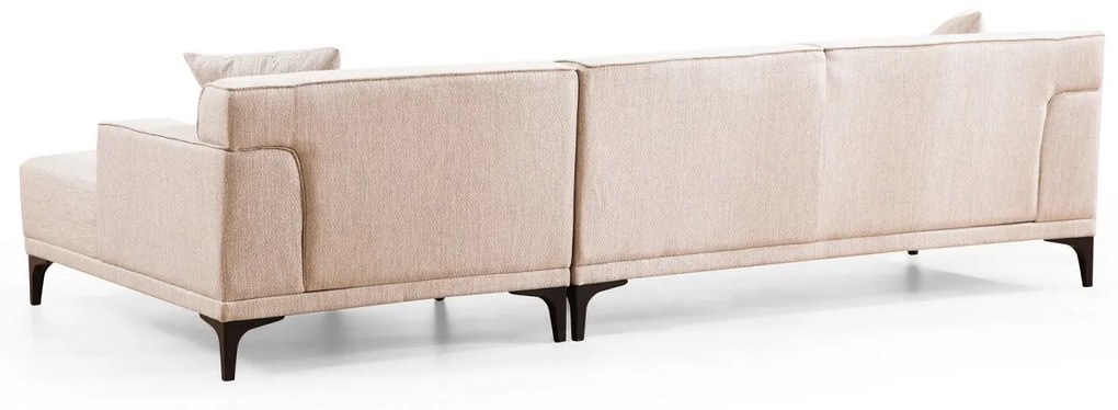 Designová rohová sedačka Dellyn 250 cm bílá - pravá