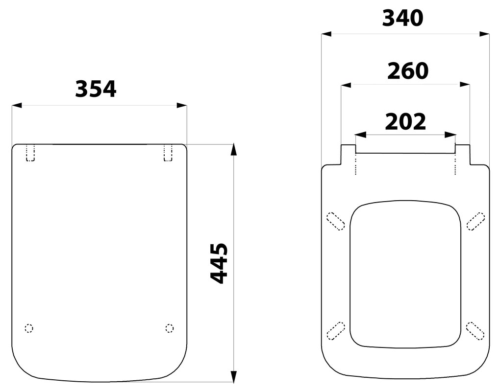 Aqualine, BENE WC sedátko, Soft Close, bílá/chrom, KC0503