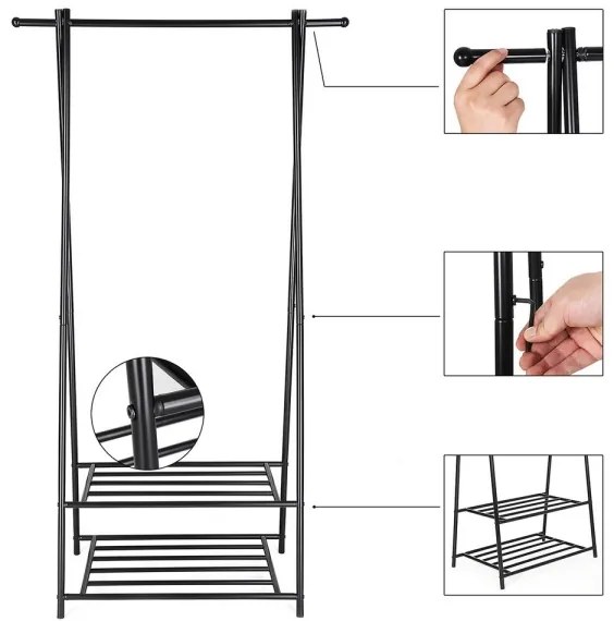 Stojanový věšák LINEA černá