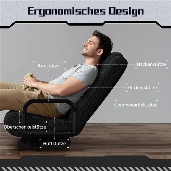Křeslo Yaheetech – černá, 100% polyester (257264552497)