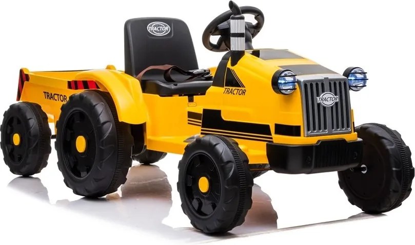 LEAN CARS Bateriový traktor s přívěsem CH9959 žlutý