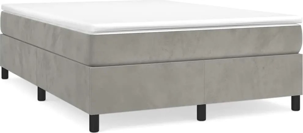 Rám postele s boxspringem světle šedý 140 x 200 cm samet 3121120