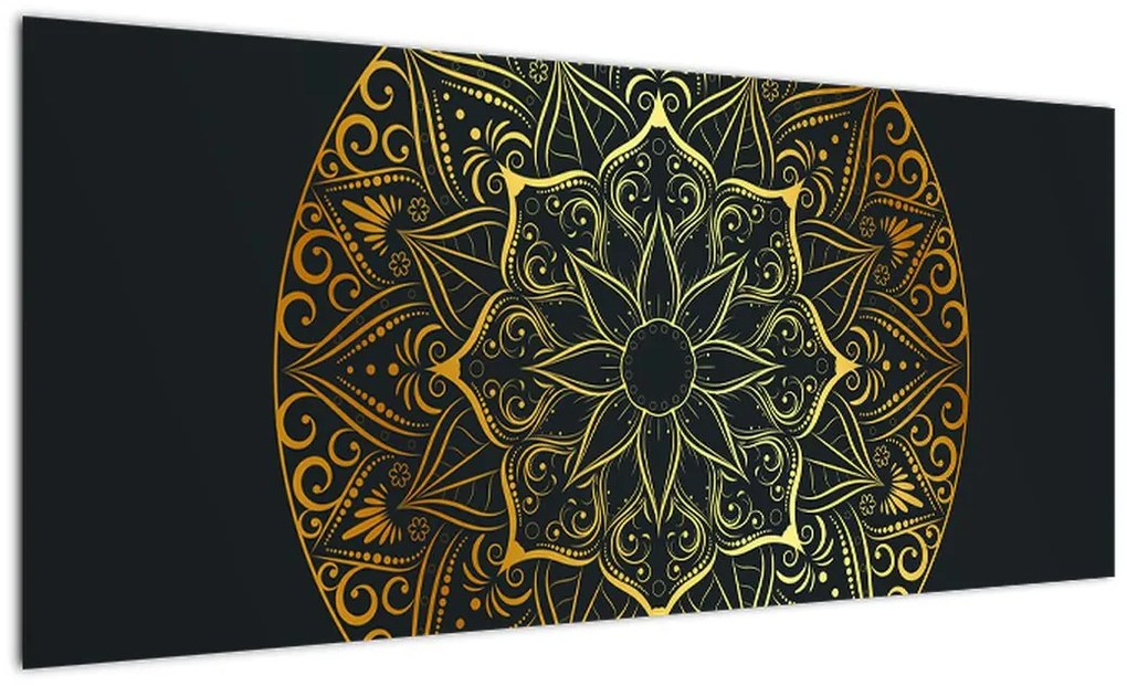 Obraz - zlatá mandala (100x40cm)