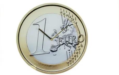 1 Euro nástěnné hodiny