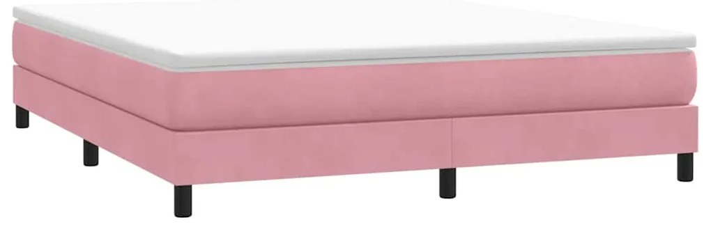 Postel Box Spring bez matrace růžová 180x210 cm samet 3315842