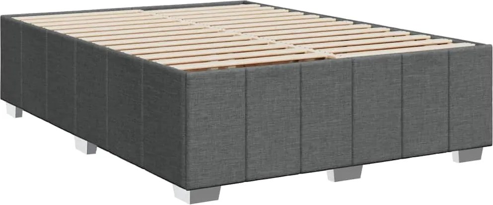 Rám postele bez matrace tmavě šedý 140 x 190 cm textil 3284833