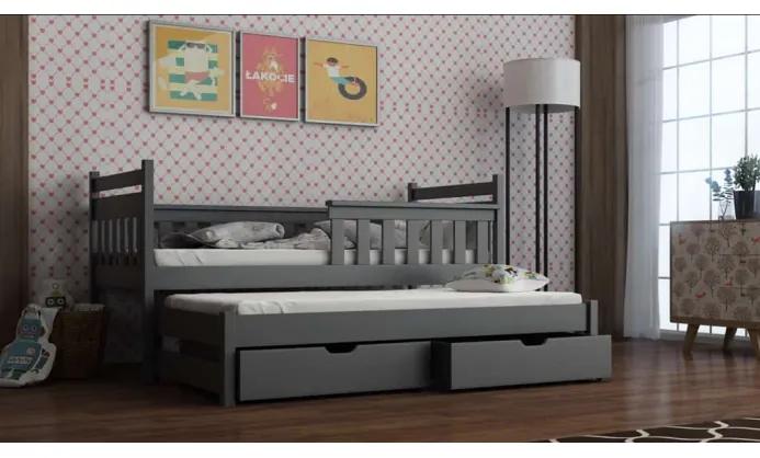 Dětská postel se šuplíky 90x200 MATYLDA - grafit
