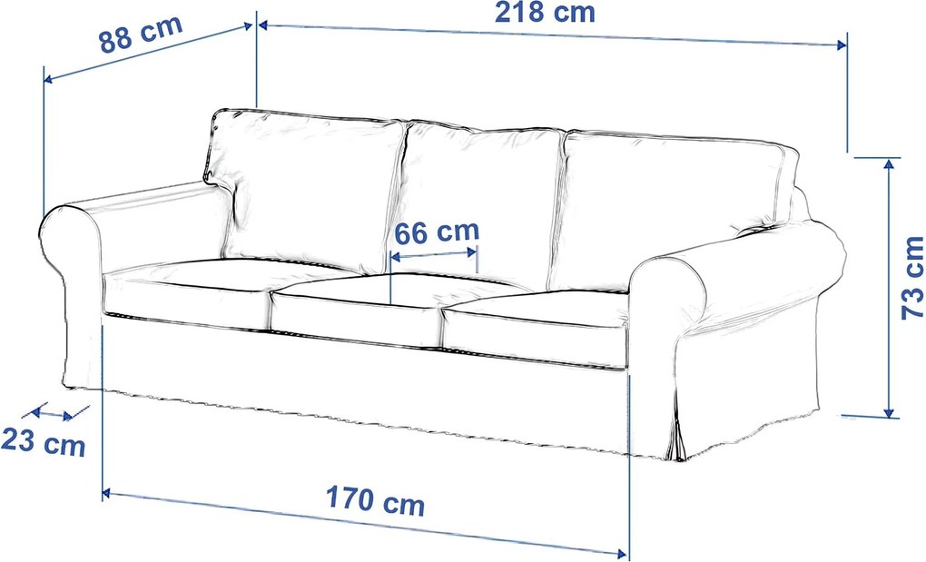 Potah na pohovku IKEA Ektorp 3-místná, nerozkládací barva béžová látka lesklé, sametová