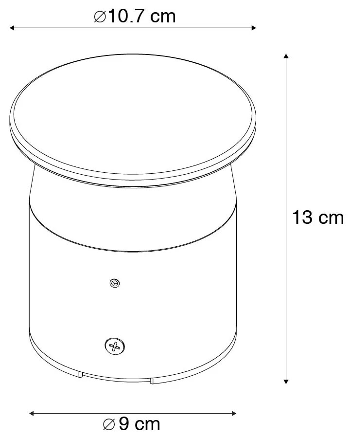 Moderní venkovní lampa tmavě šedá 12 cm vč. LED - Bar