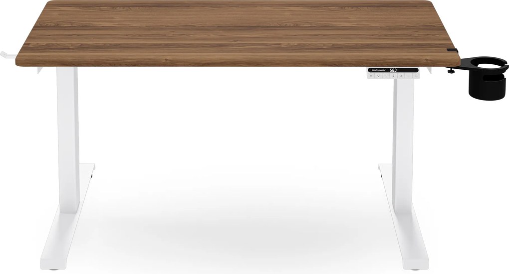 Elektrický stůl s nastavitelnou výškou ergonomický bílý/ořech,1200x600 mm: ARIA
