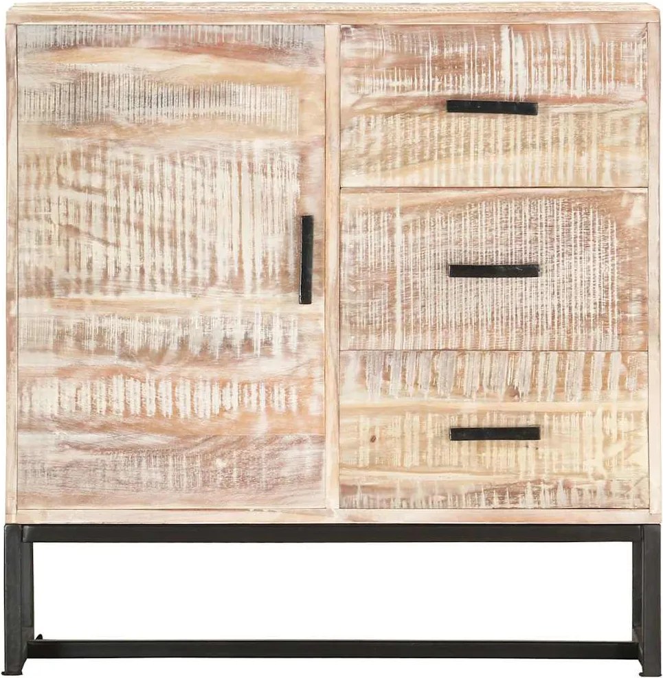 Příborník bílý 73 x 30 x 75 cm masivní akáciové dřevo 287327