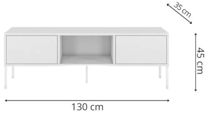 Expedo TV stolek SLIM, 130x45x35, bílá