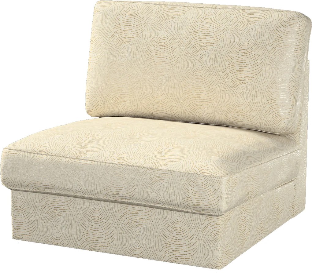Potah na neskládací křeslo IKEA Kivik barva béžová látka lesklé, pletený vzor, vzorované