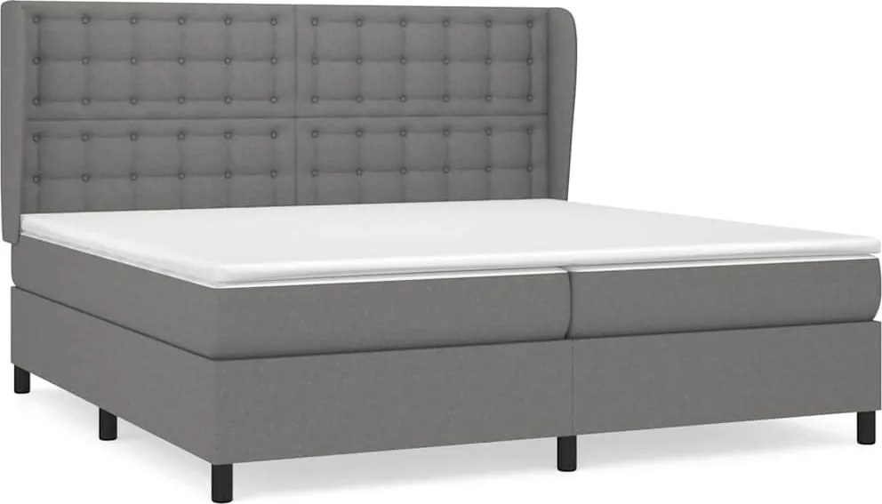 Box spring postel s matrací tmavě šedá 200x200 cm textil 3128310