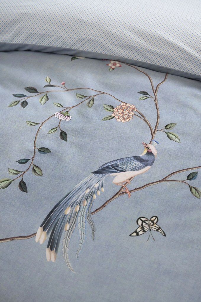 Pip Studio perkálové povlečení Bamboo Blossom světle modrý 140x200 + 70x90 cm (Kvalitní perkálové povlečení na jednolůžko v dárkovém boxu)