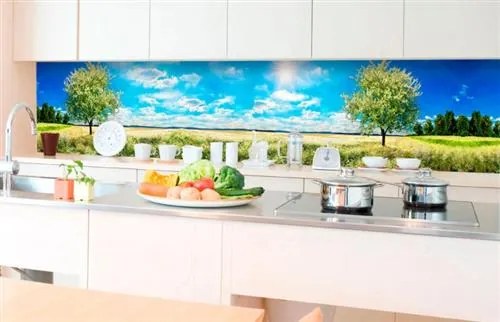 Samolepící tapety za kuchyňskou linku rozkvetlý strom rozměr 350 cm x 60 cm