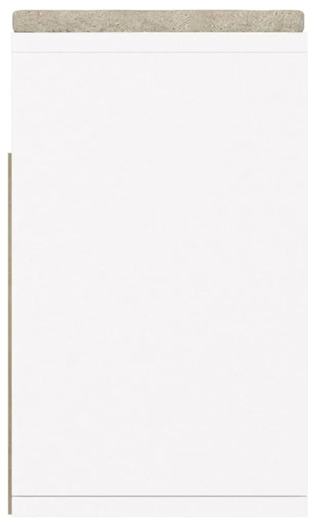 Lavice s botníkem a poduškou bílá 104 x 30 x 49 cm dřevotříska - Default Title
