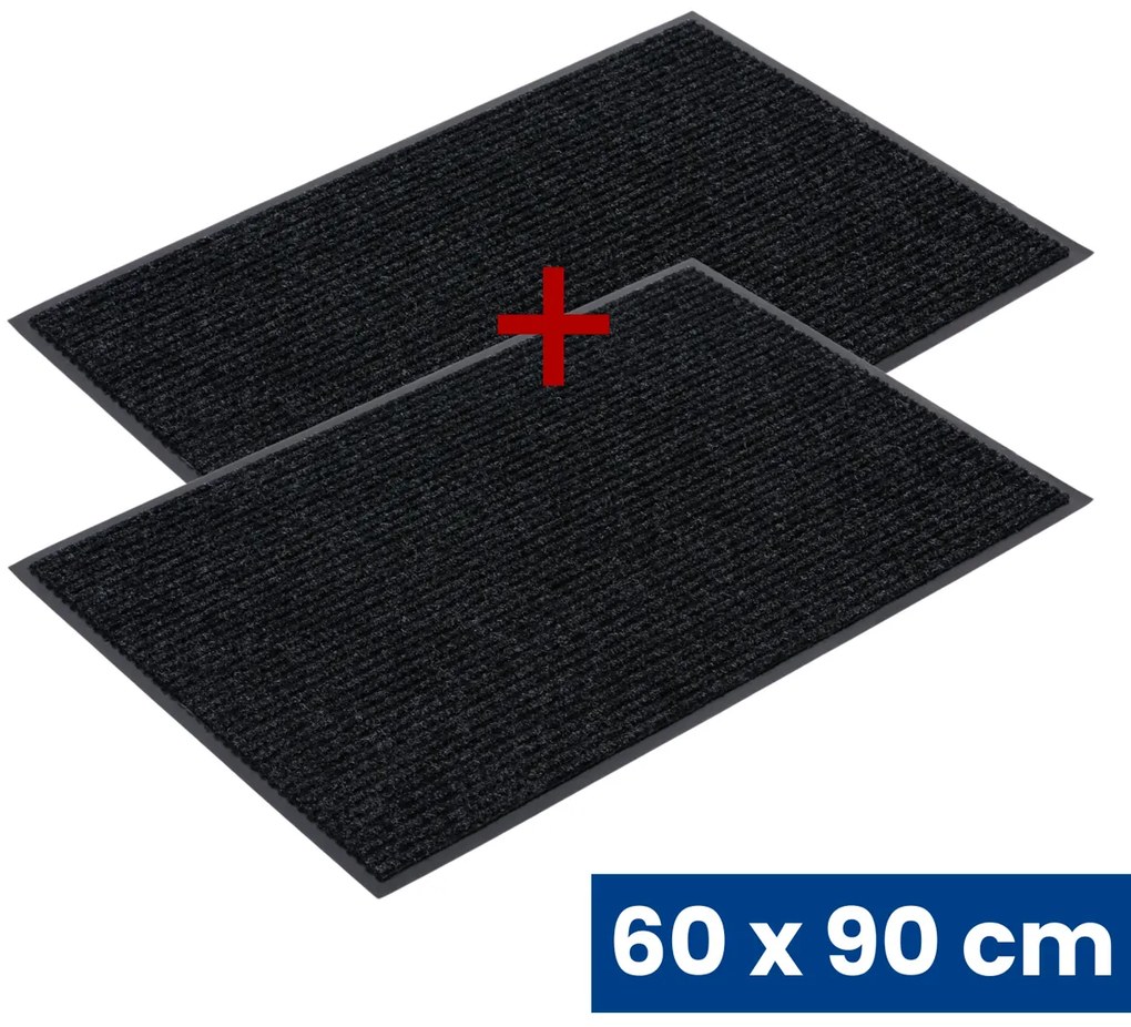 Odolná vstupní kobercová rohož s PVC 1+1 ZDARMA, 60 x 90 cm, černá