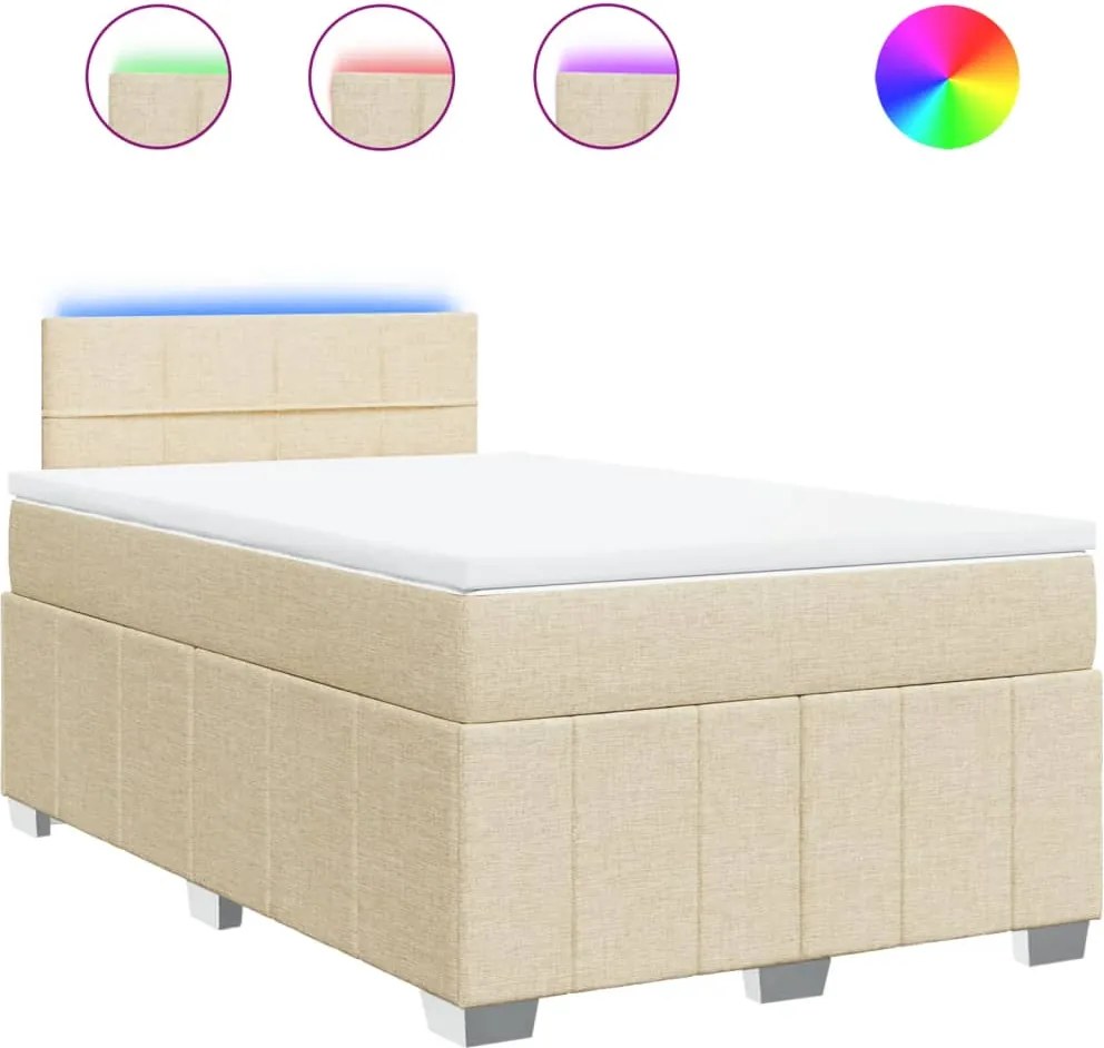 Box spring postel s matrací krémová 120x190 cm textil 3289312