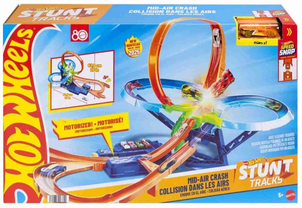 Mattel hot wheels stunt tracks srážka ve vzduchu dráha, jfd12