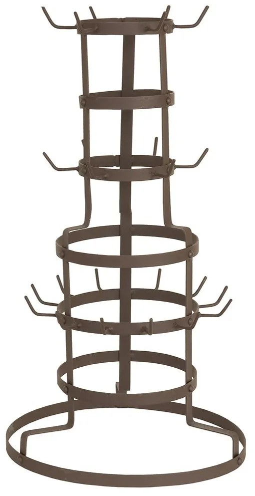 Hnědý antik kovový stojan na hrnky Viiliam - 30 * 50 * 54 cm