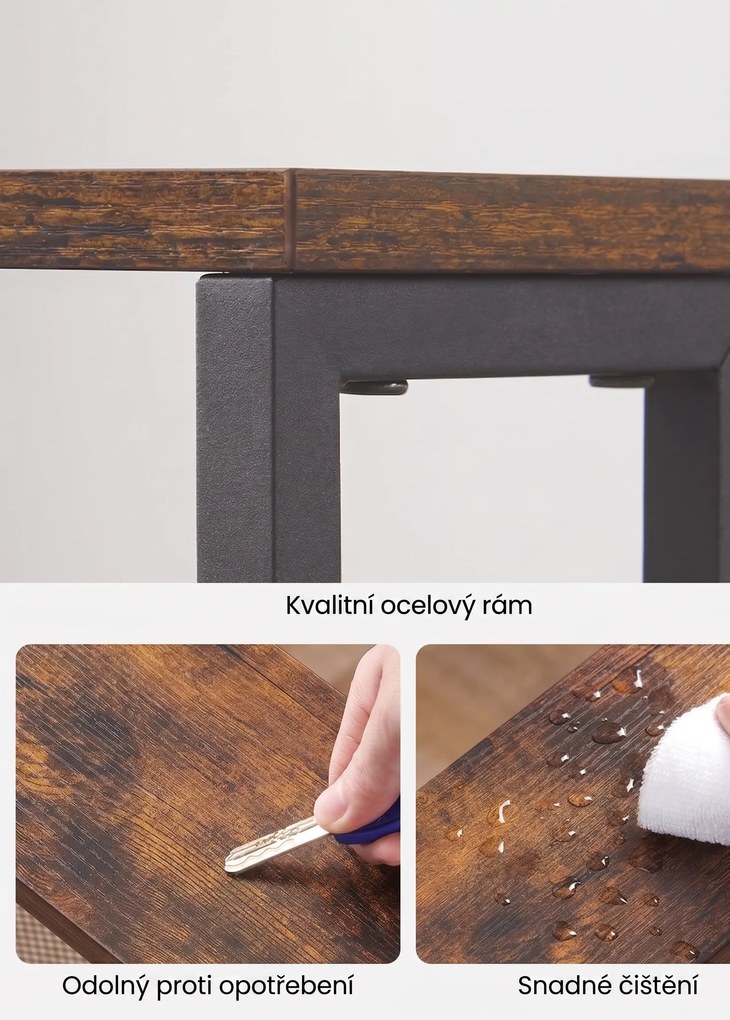 Pojízdný kuchyňský vozík Vasagle Compi 41 cm hnědý/černý