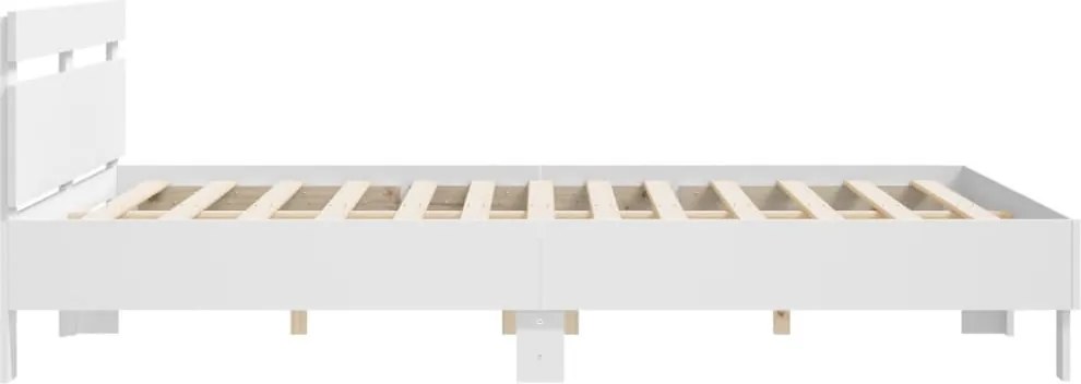 Rám postele s čelem bílý 160 x 200 cm kompozitní dřevo 3207406